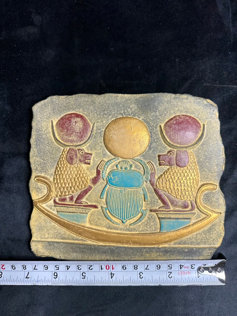 Relief-painting of the God Thoth and God Khepri-handmade-egyptian ...