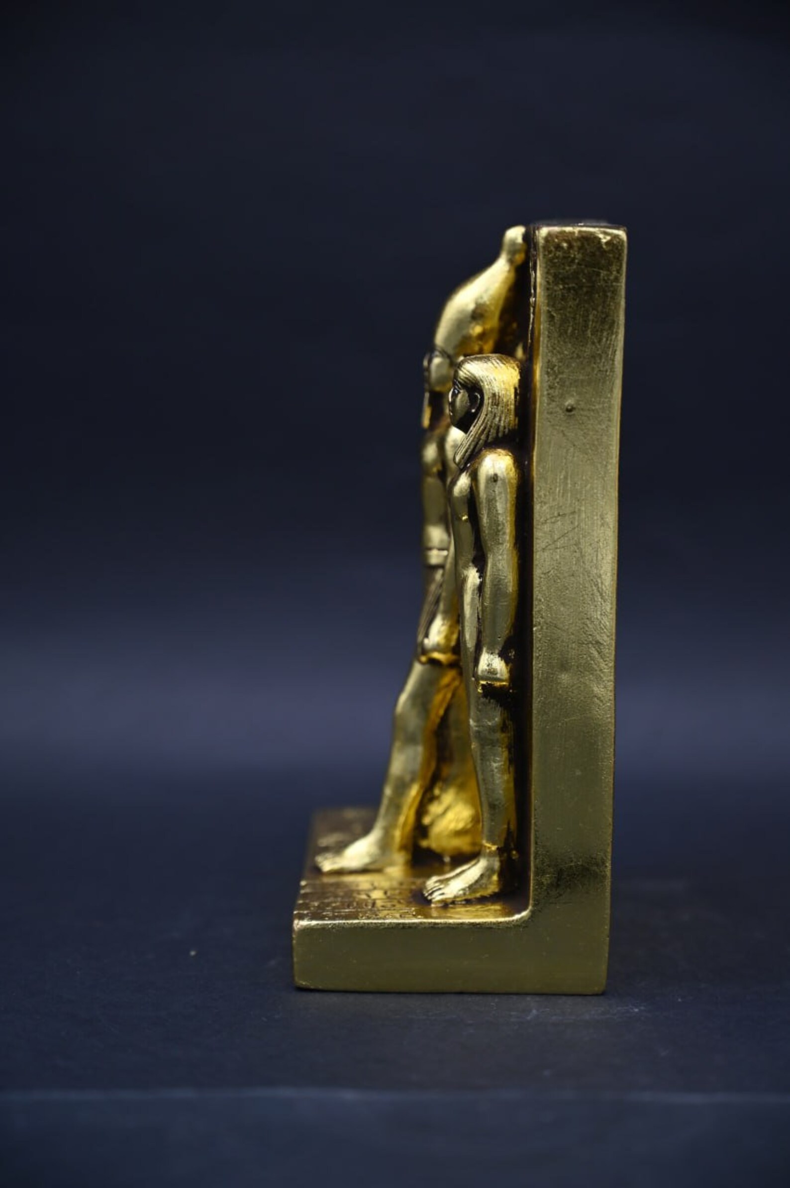 Menkaure Triad Statue – Egyptian Pharaoh, Goddess Hathor, Wife - Gold ...