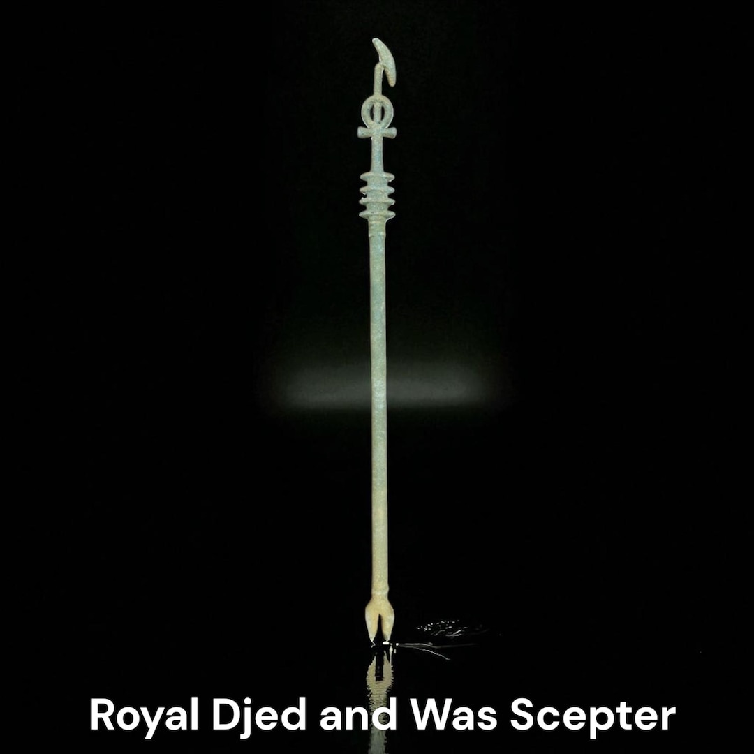 Rare Egyptian Royal Scepter | Djed & Was Sceptre-symbol of Strength ...