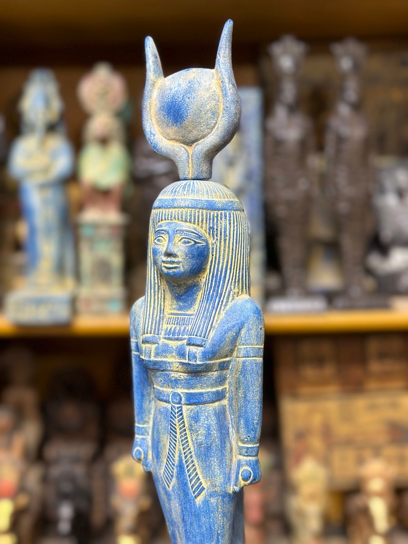 Handcrafted Hathor Statue, Egyptian Goddess of Love and Beauty - Etsy