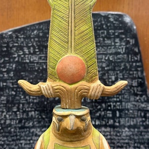 Egyptian God Sokar, God Seker Statue, Complex Conical Crown With Sun ...