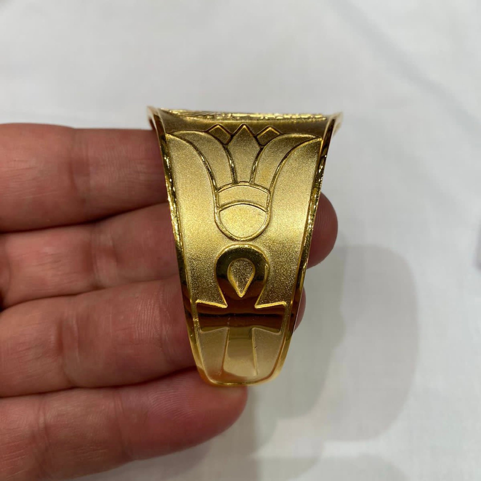 Gold Plated Isis Bracelet: Egyptian Key of Life, Lotus Flower - Etsy