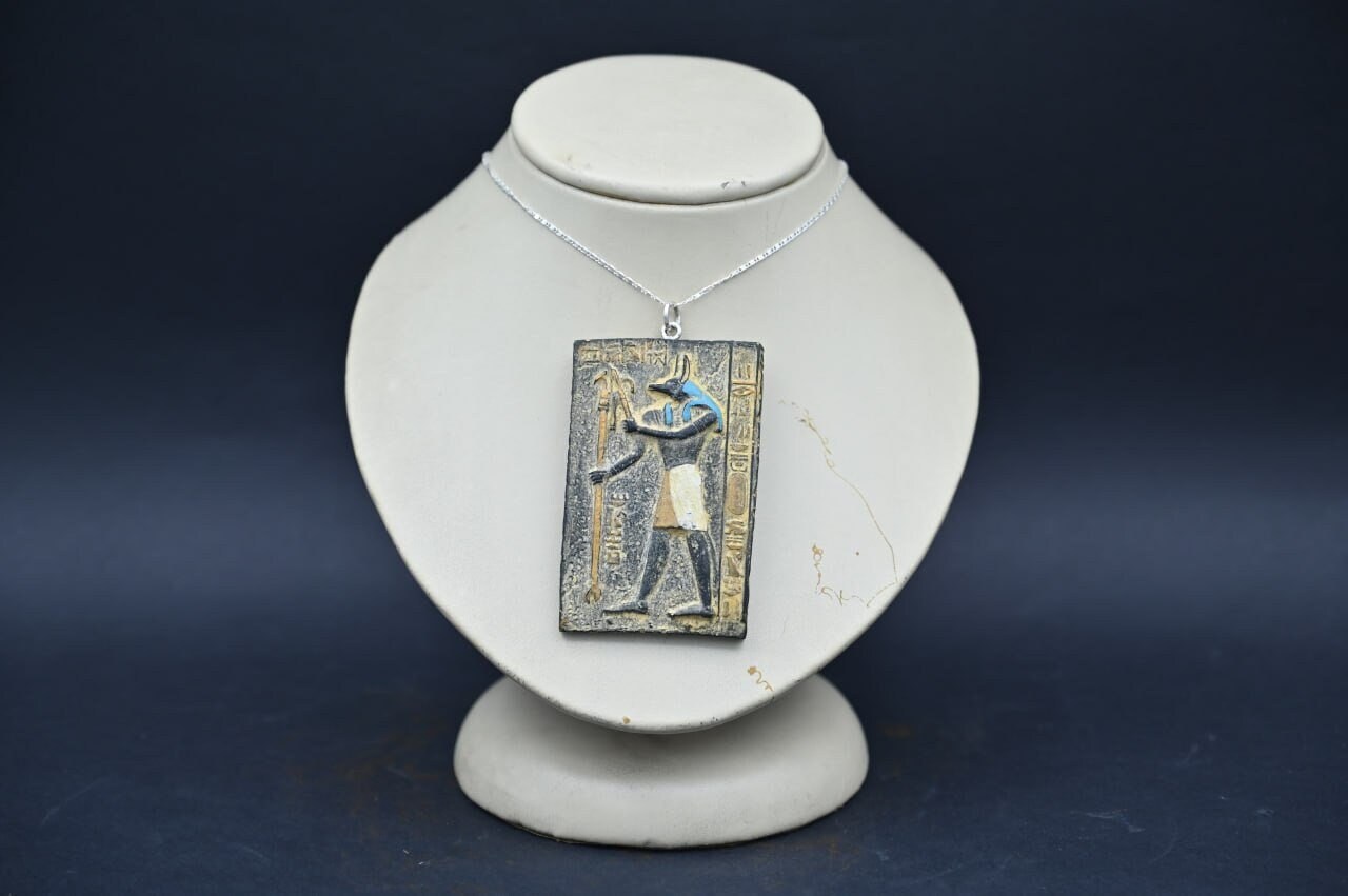 Amulet of Anubis, God of Afterlife and Mummification, Handmade Egyptian ...