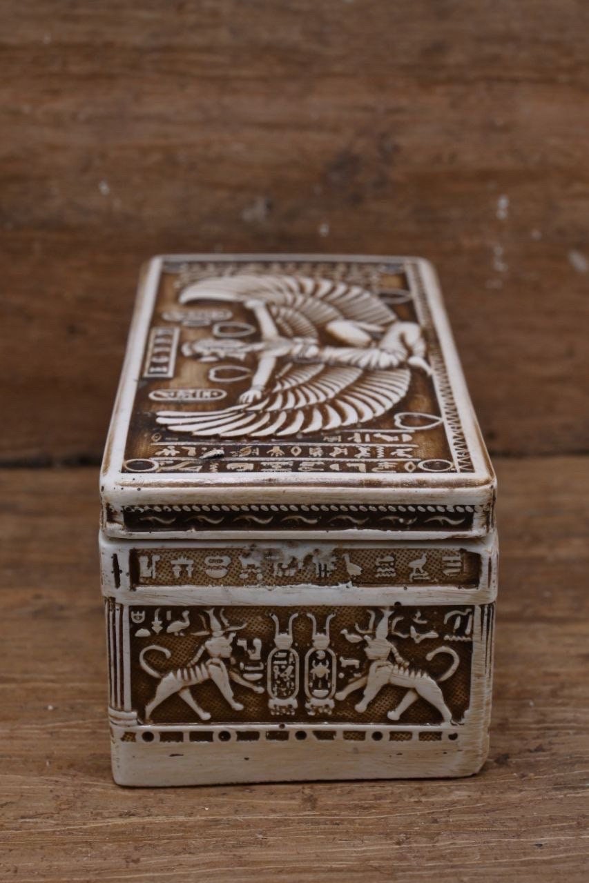 Unique Egyptian Jewelry Box-with the Goddess Isis in the Top Stone Made ...