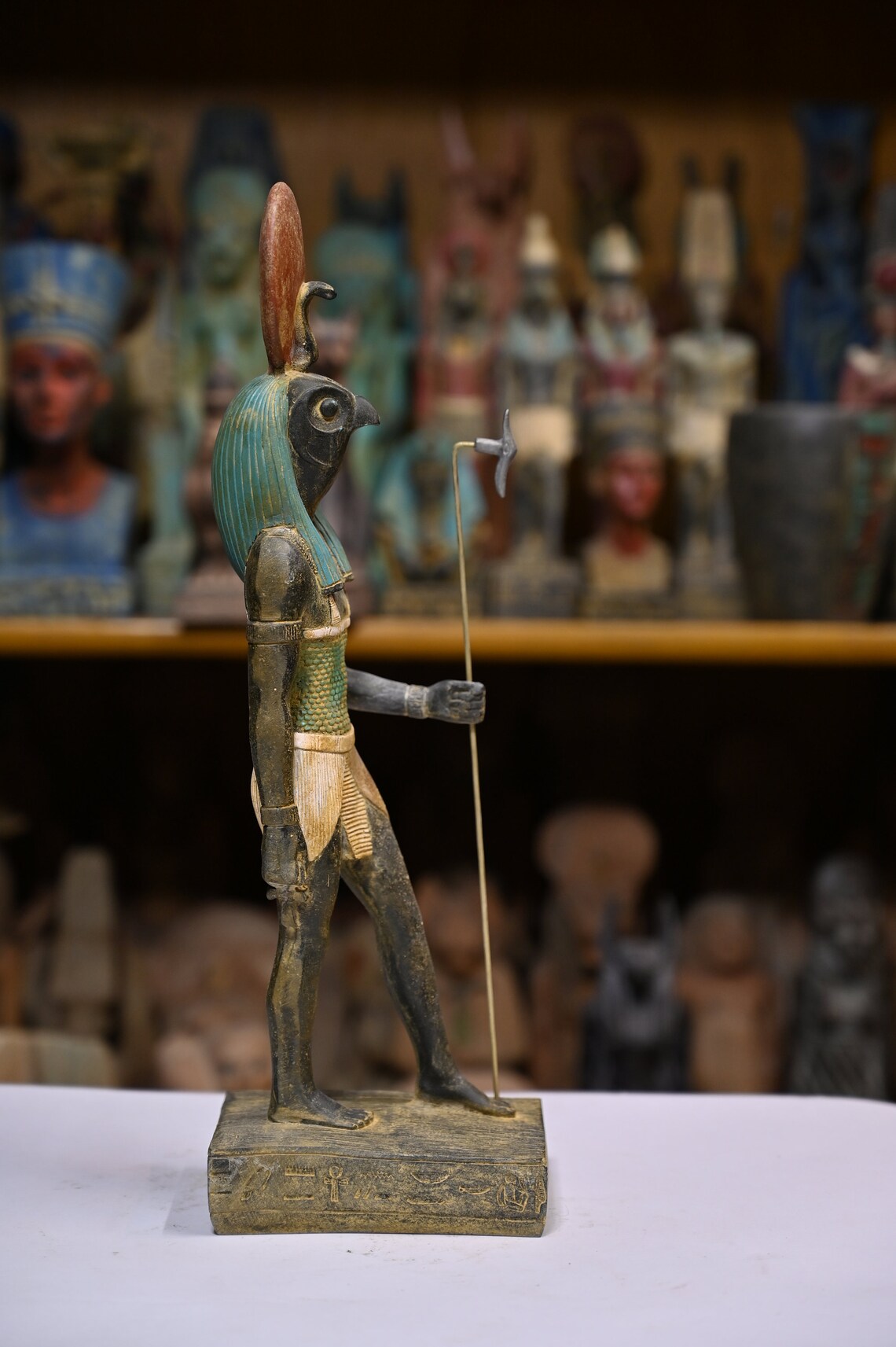 Solid Stone Egyptian God Ra Statue - Handmade Mythology Sculpture - Etsy