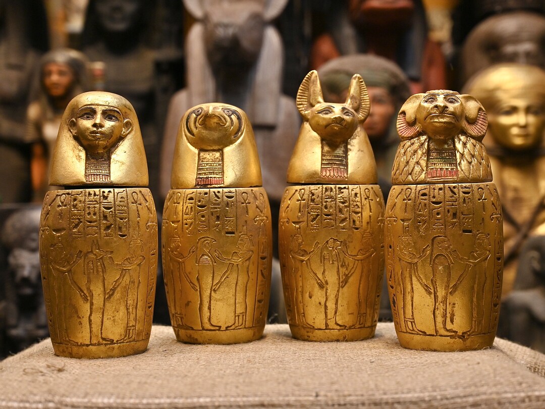 Egyptian Canopic Jars-bowel Preservation Vase-mummification Jars ...