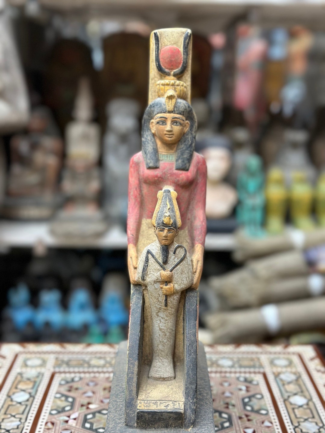 Isis-goddess Isis With God Osiris Statue-goddess of Love,beauty ...