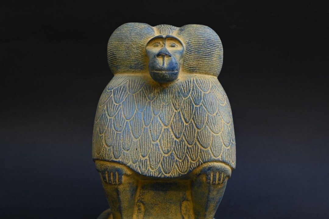 Thoth Baboon Statue: Egyptian God of Wisdom, Handcrafted in Egypt - Etsy