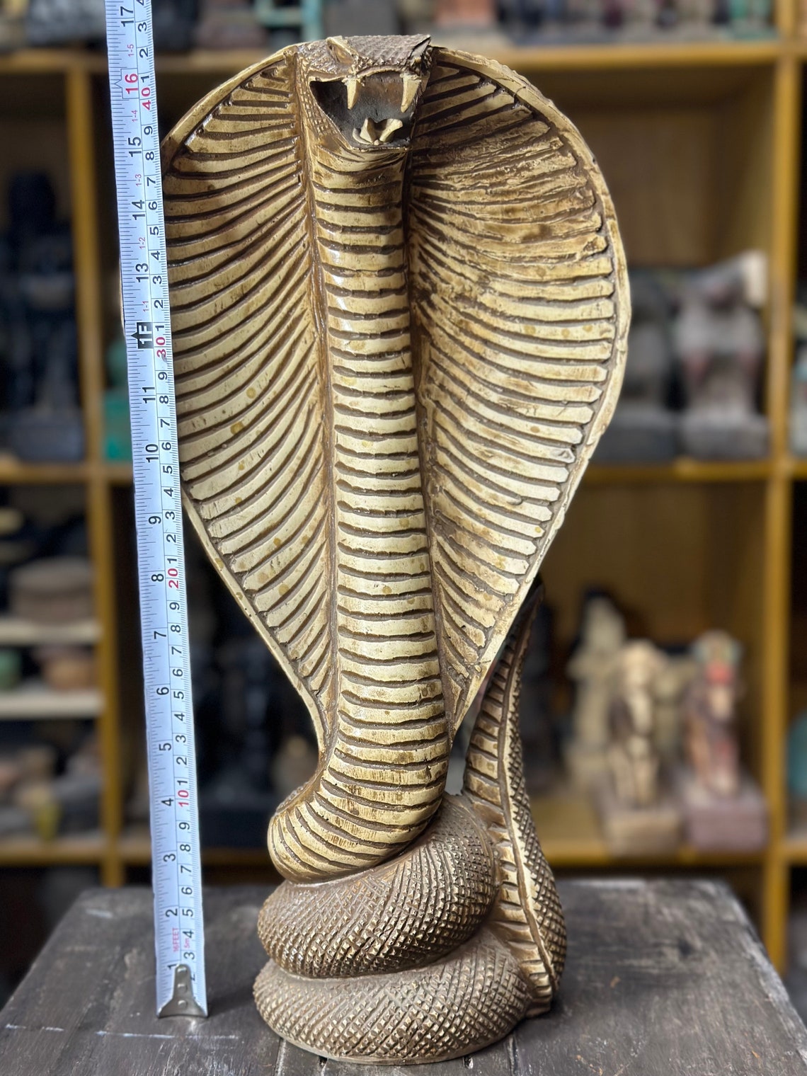 Handmade Uraeus Cobra Statue, Egyptian Wadjet Serpent Home Decor (40cm ...