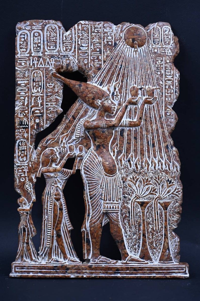 Akhenaten and His Family Painting-make Offering the Sun God Atun-tell ...