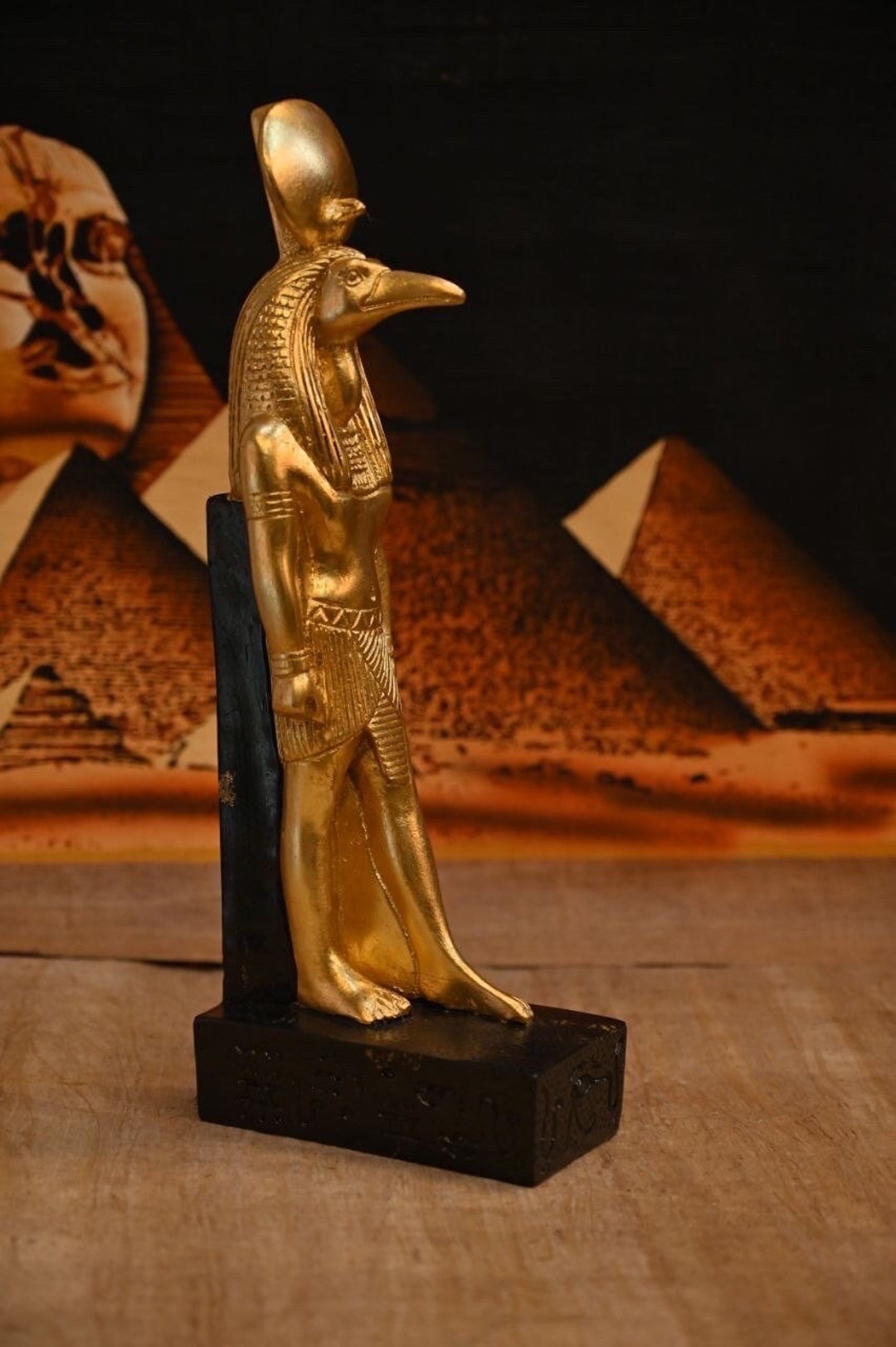 Nice Golden Thoth Statue-god of Wisdom&writng/intelligent,stone With ...