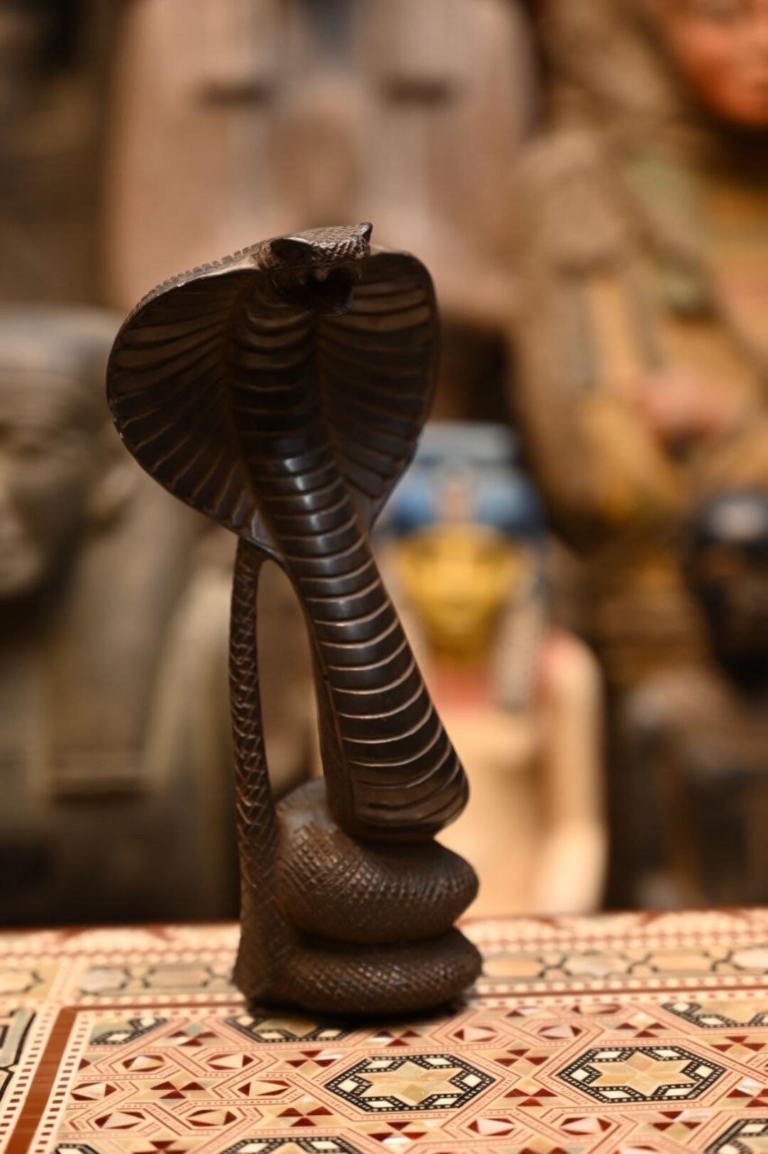 Marvelous Black Uraeus Cobra Statue, One of the Most Important ...