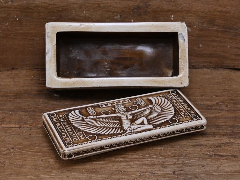Unique Egyptian Jewelry Box-with the Goddess Isis in the Top Stone Made ...