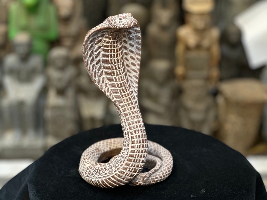 Amazing Black Uraeus Cobra Statue, One of the Most Important Protection ...