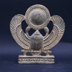 Egyptian Winged Scarab Sun Disk Amulet - Etsy