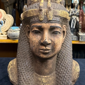 Great Head of Queen Ti Egyptian Sculptures of Colored Limestone ...