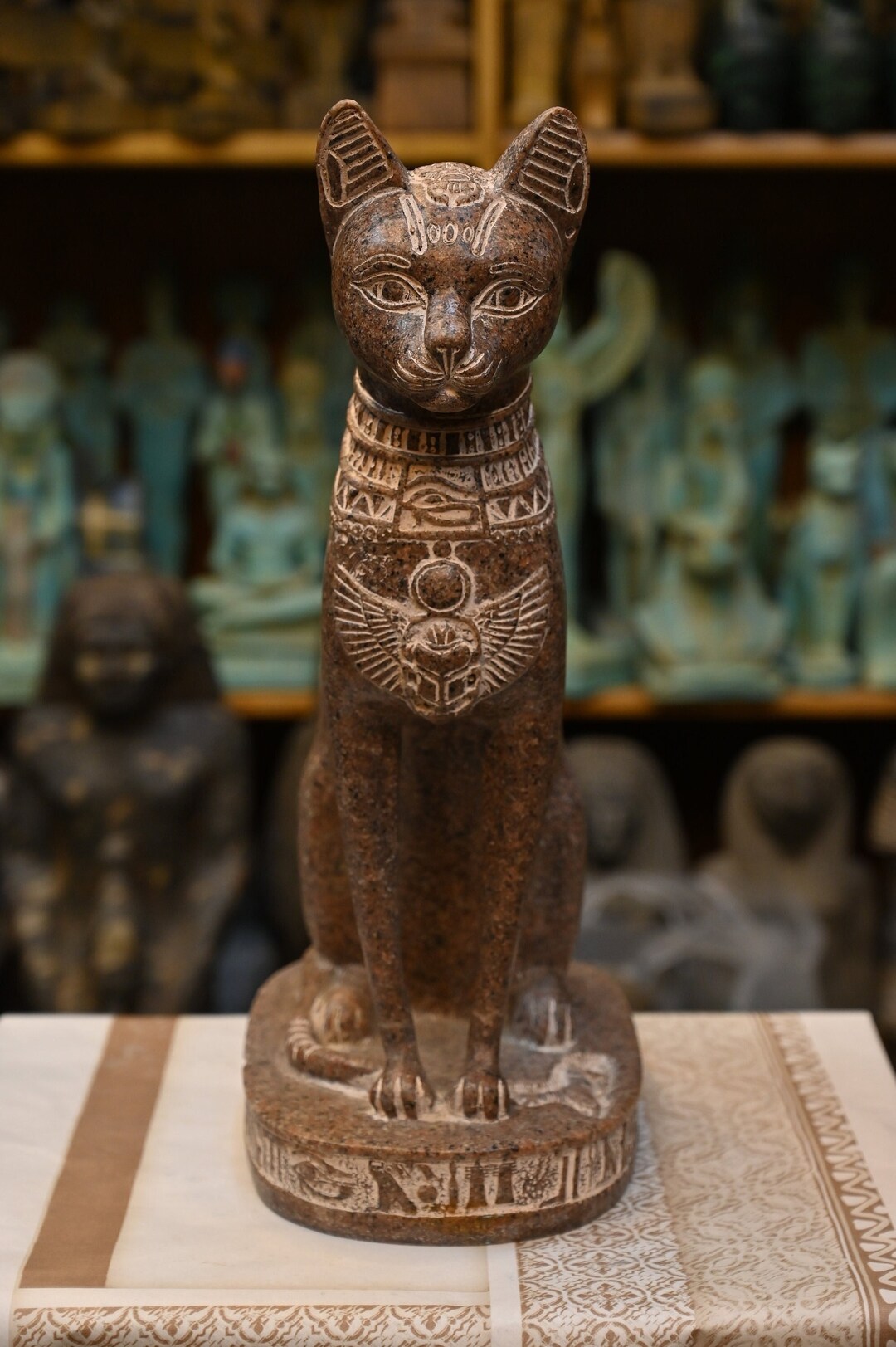 Granite Bastet Cat Goddess Statue, Egyptian Decor - Etsy