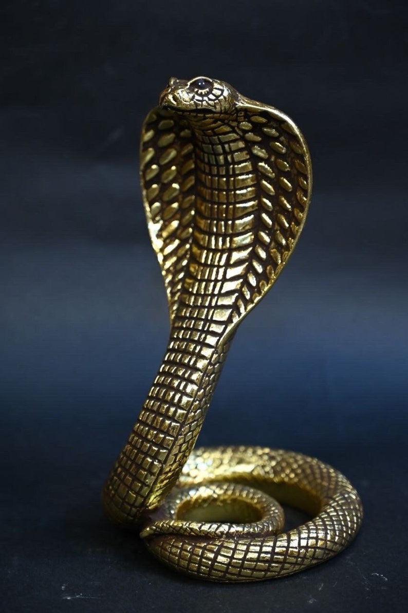 Handmade Uraeus Cobra Statue, Egyptian Gold Leaf Serpent Goddess - Etsy