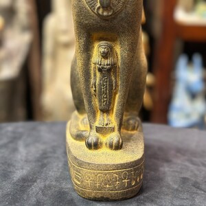 Handcrafted Bastet Cat Statue, Black Basalt Stone Egyptian Goddess ...