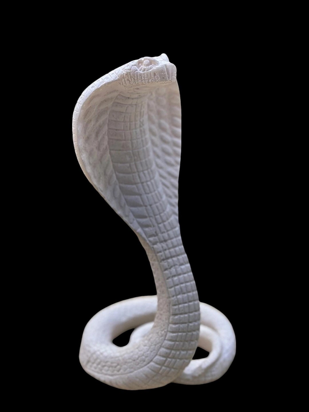 Handcrafted Uraeus Serpent Cobra Statue - White Marble, Egyptian Decor ...