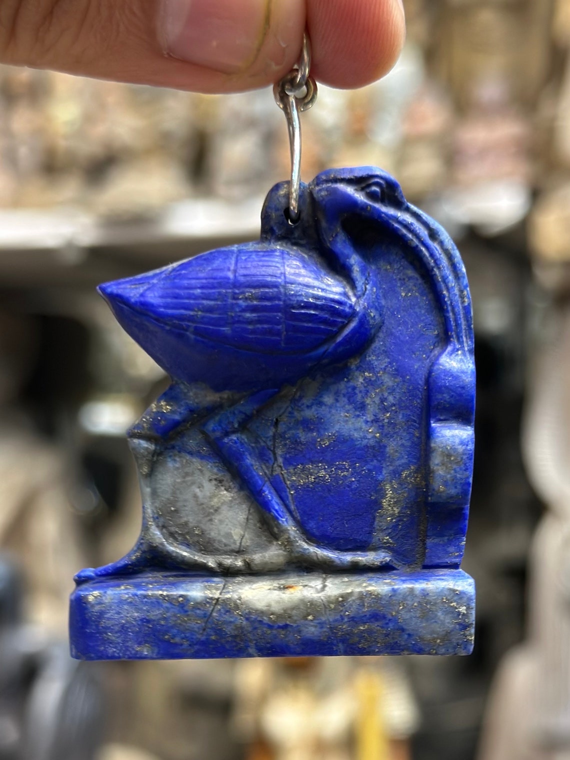 Thoth Egyptian Amulet-pendant/lapis Lazuli Stone-handcrafted-silver ...