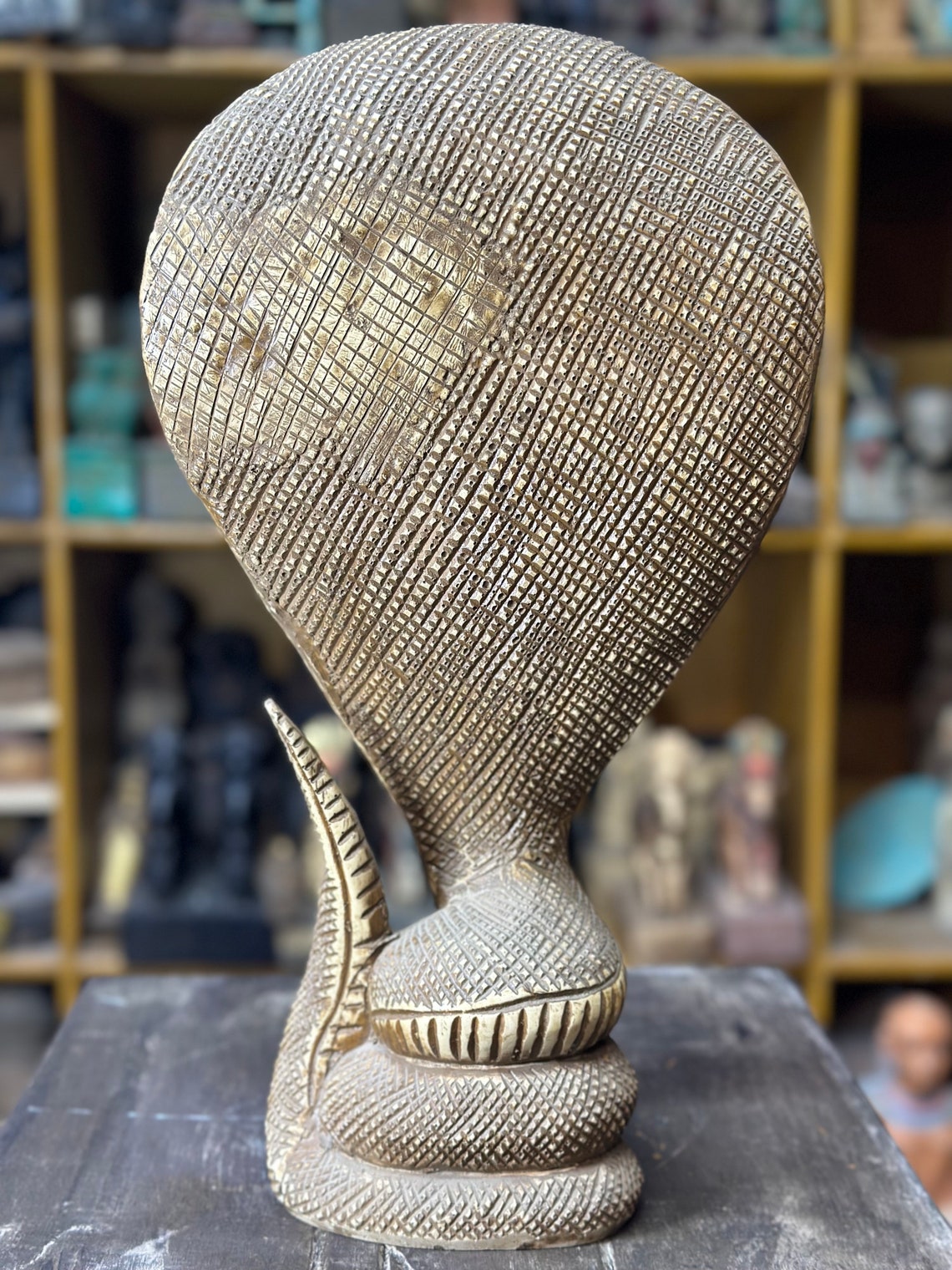 Handmade Uraeus Cobra Statue, Egyptian Wadjet Serpent Home Decor (40cm ...