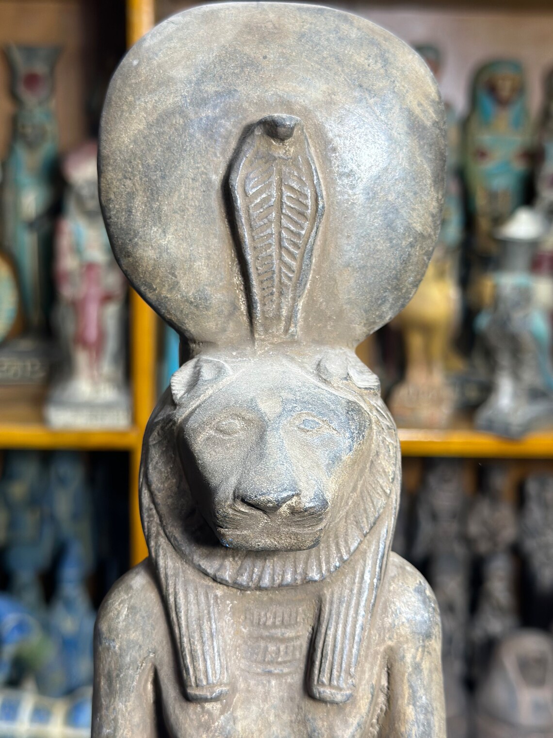 Hand Carved Basalt Stone Sekhmet Statue – Egyptian Goddess of War - Etsy