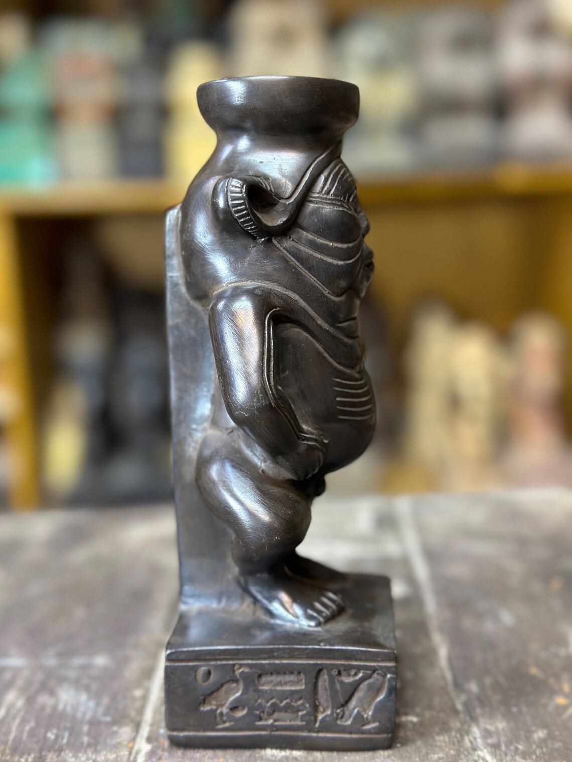 Carved Bes Statue, Egyptian God of Fun, Ancient Decor - Etsy