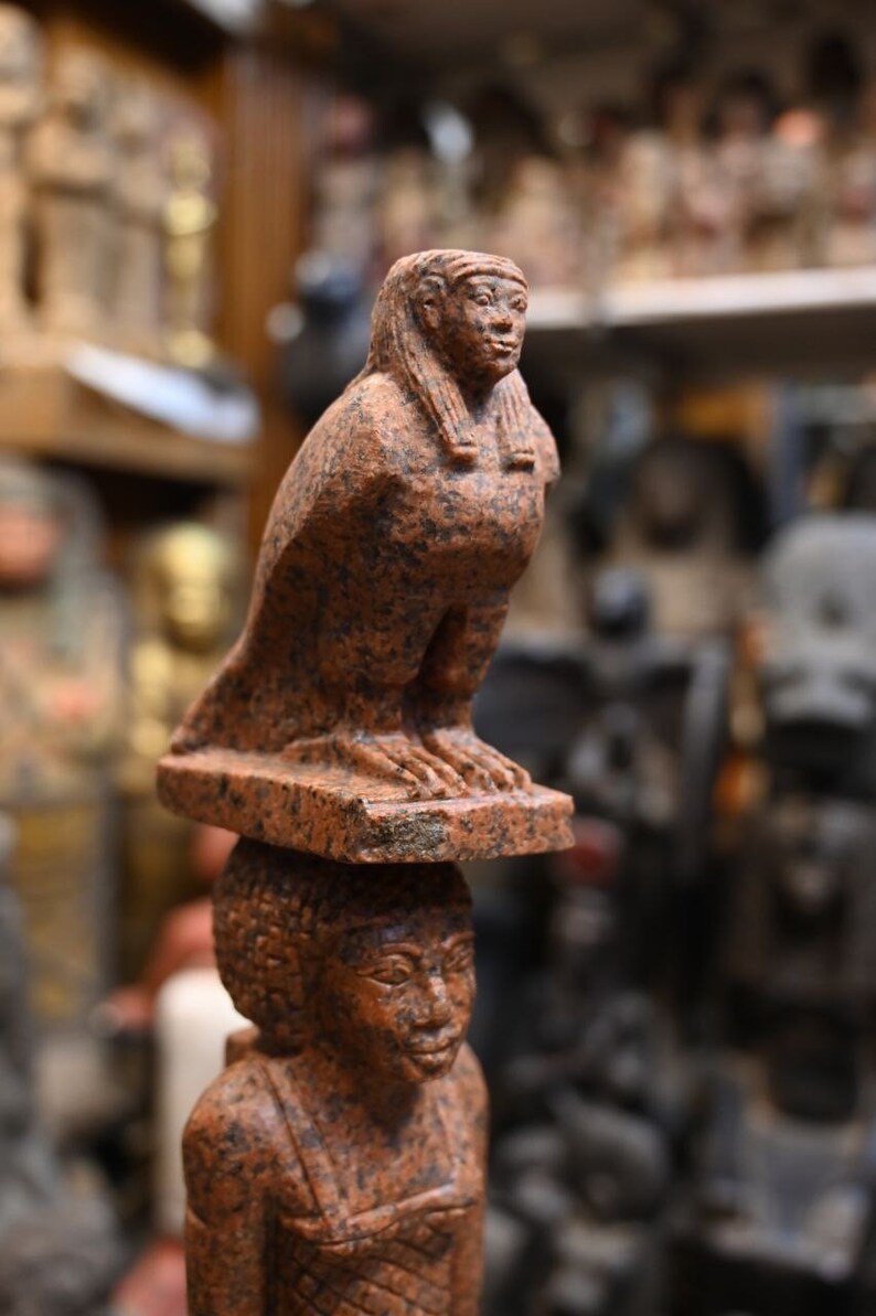 Goddess Ba Bird With High Priest -fabulous Statue Egyptian Mythology ...
