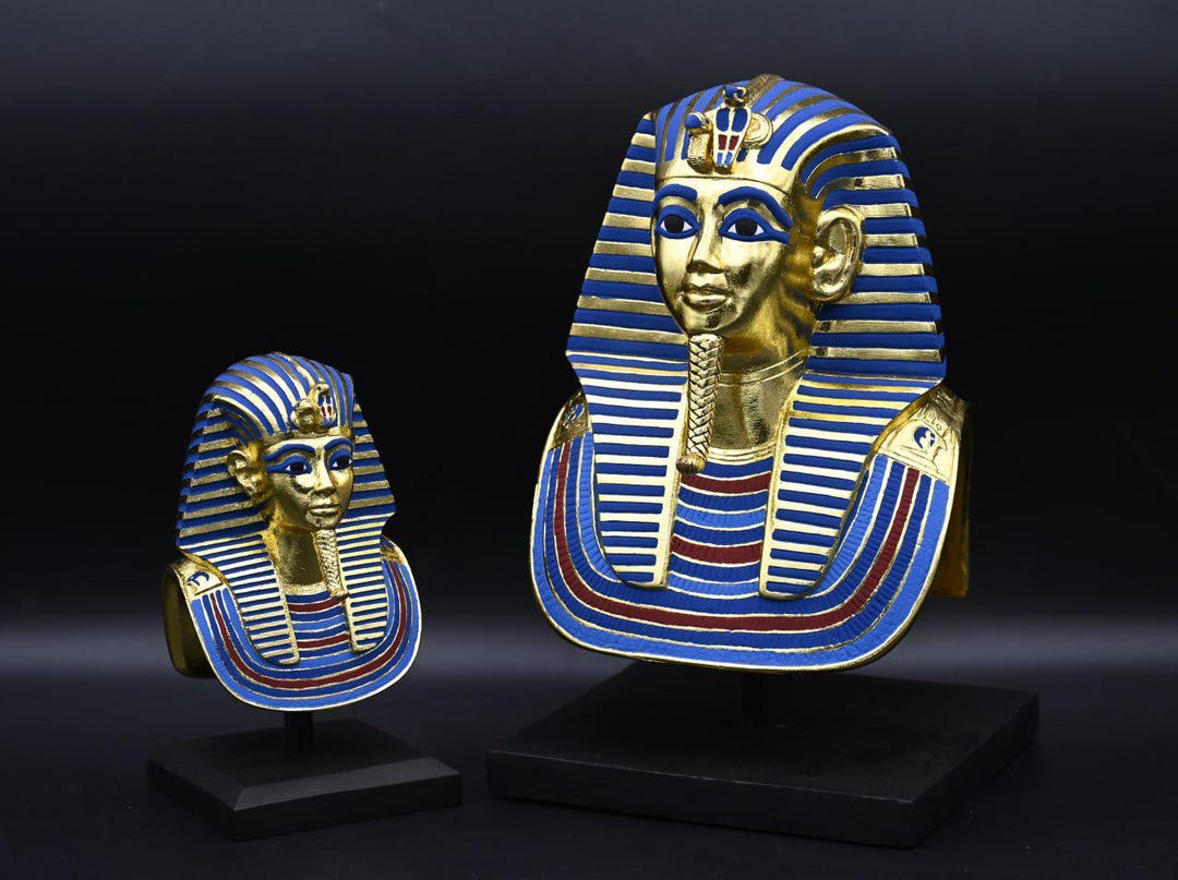 Handcrafted King Tut Bust: Egyptian Pharaoh Statue, Made in Egypt - Etsy