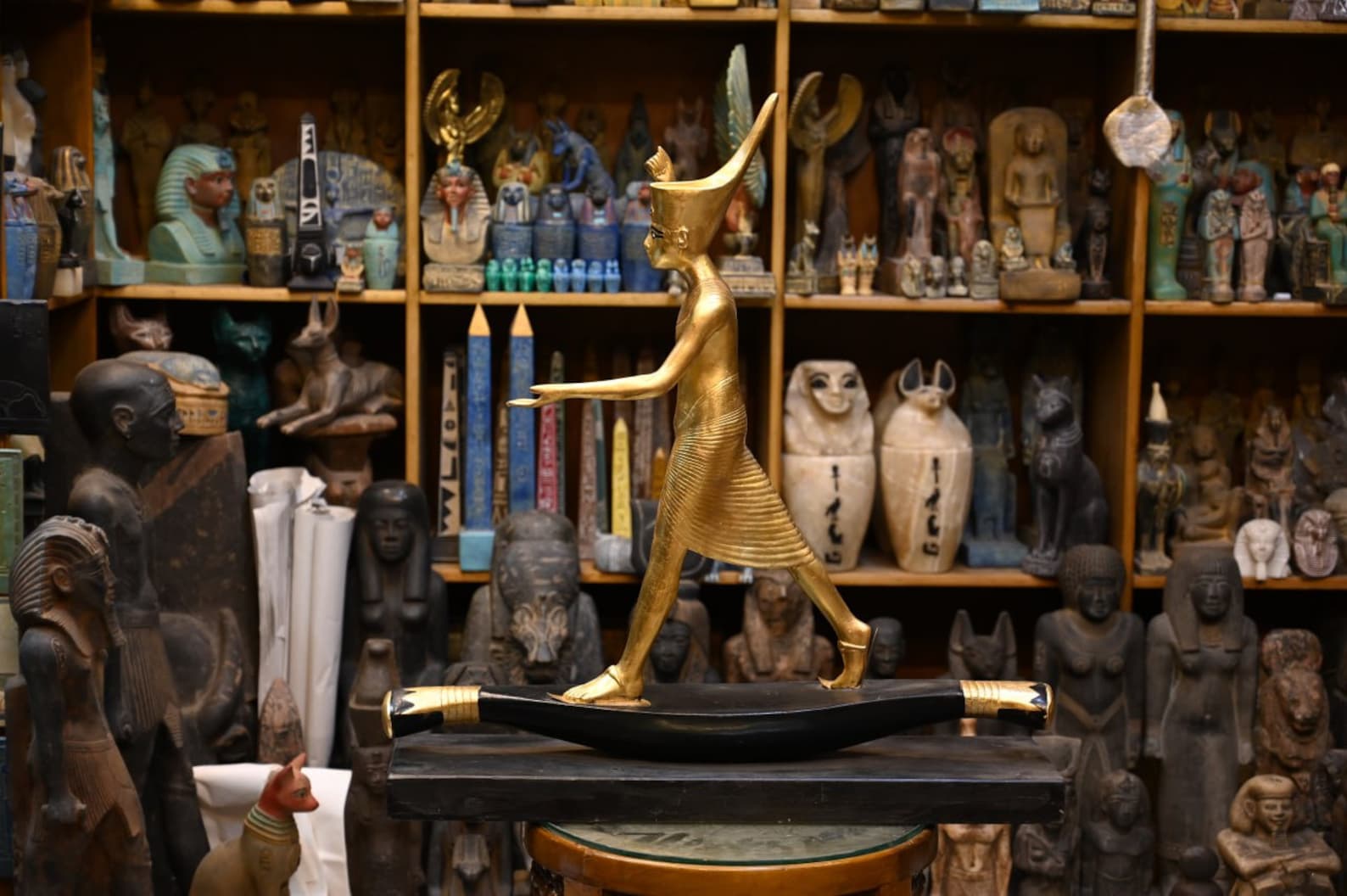 Tutankhamun - Tutankhamun Statue on a Reed Float - Egyptian Mythology ...