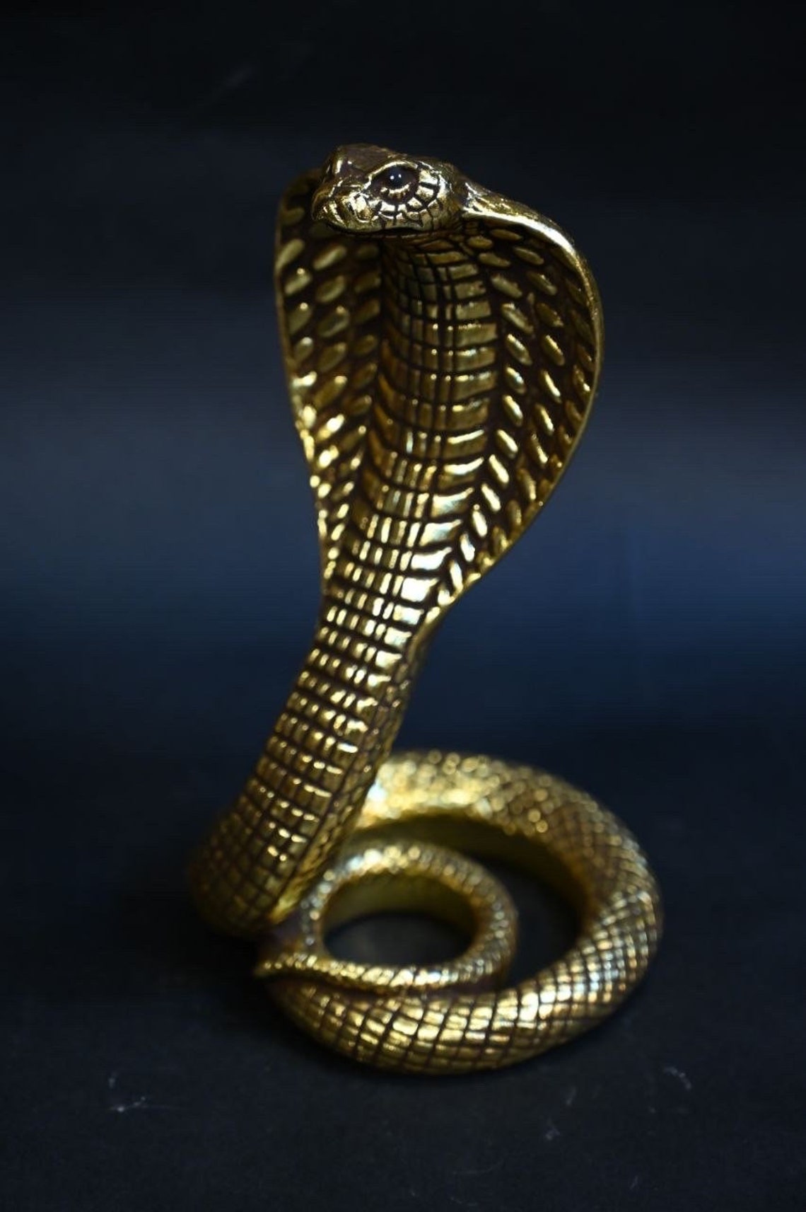 Handmade Uraeus Cobra Statue, Egyptian Gold Leaf Serpent Goddess - Etsy