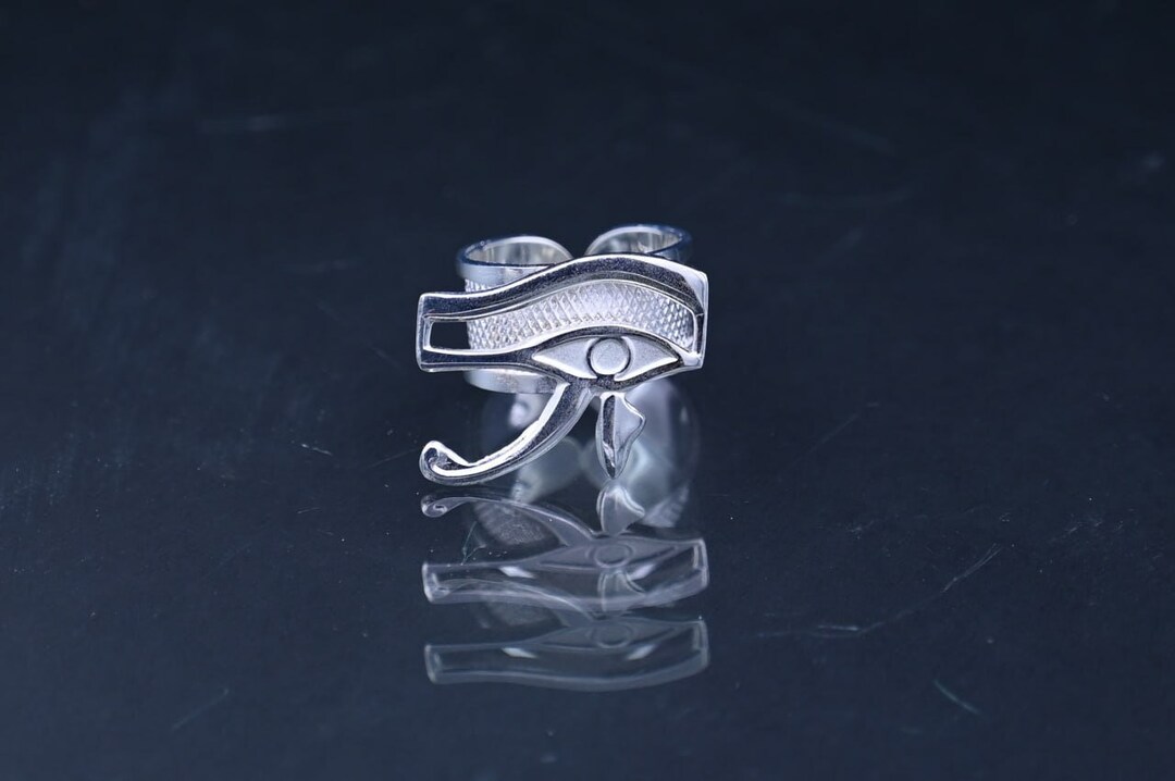 Sterling Silver Eye of Horus Ring, Egyptian Ankh Key of Life - Etsy