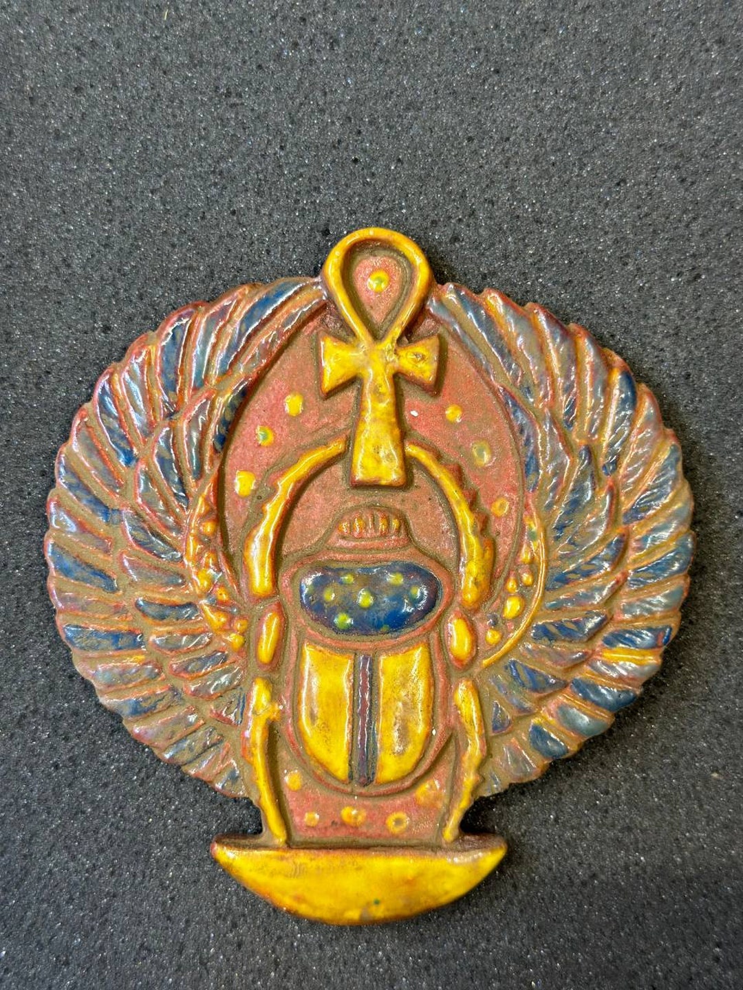 Winged Scarab With Key of Life Statue - Most Important Symbols of ...