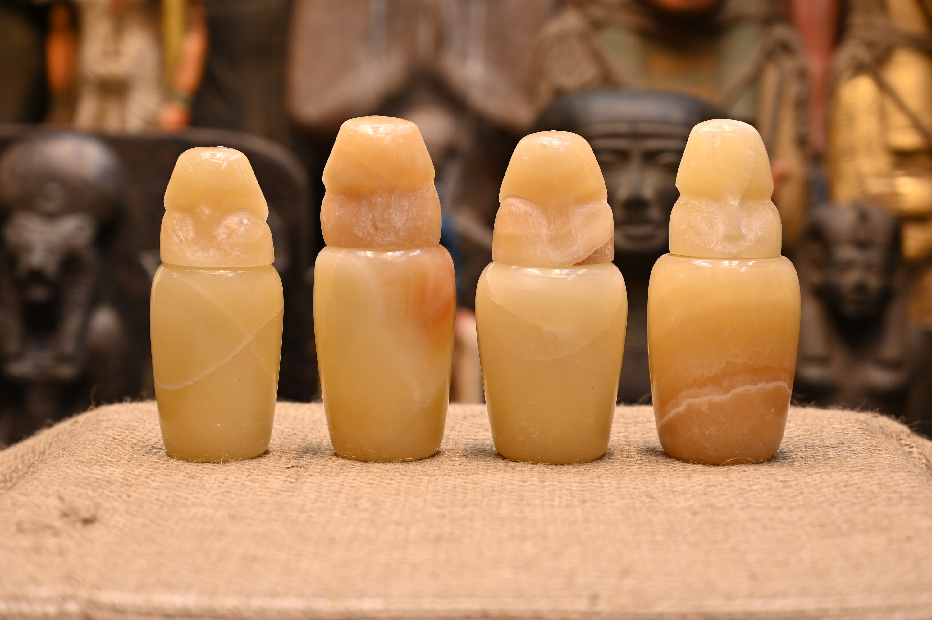 Vintage Alabaster Canopic Jars of King Tut to Protect the - Etsy