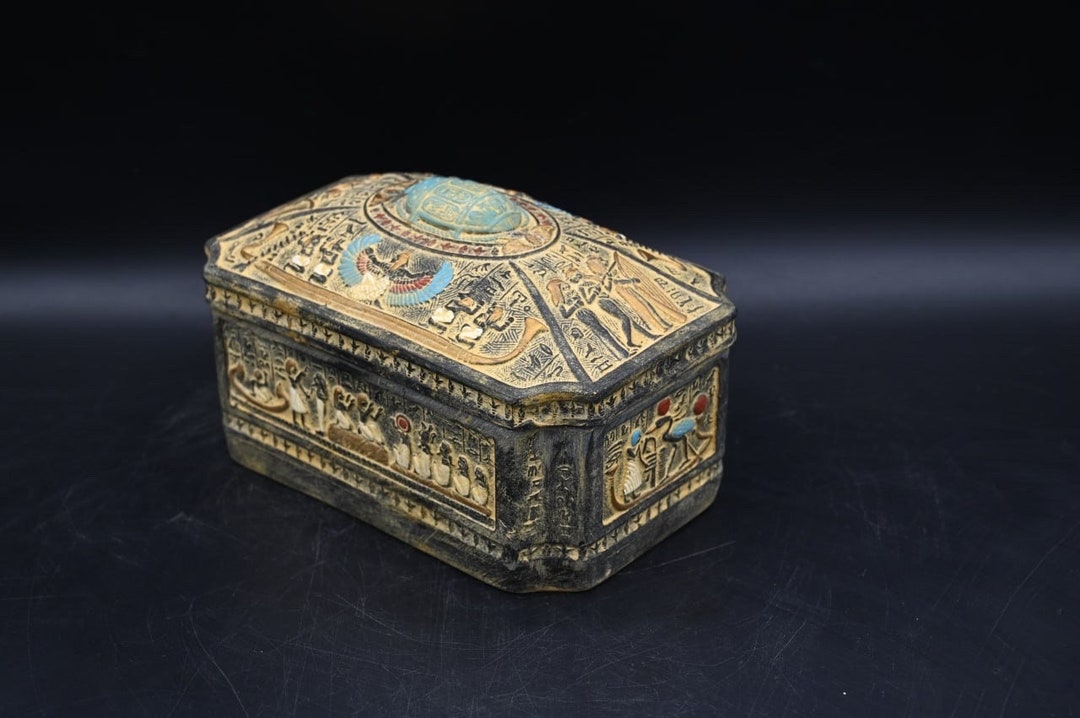 Vintage Egyptian Jewellery Box-pharaohs Jewellery Box With Pretty ...