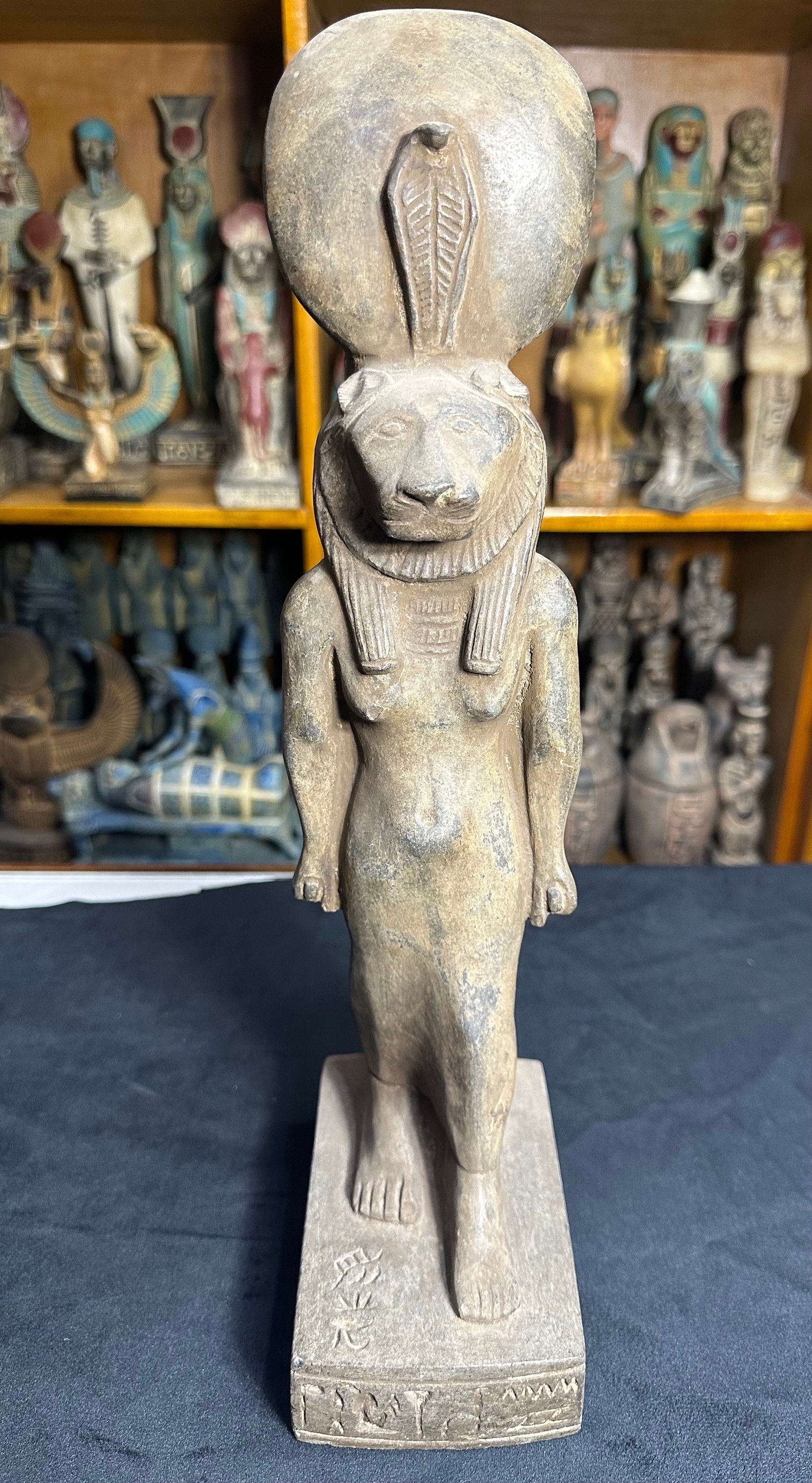 Hand Carved Basalt Stone Sekhmet Statue – Egyptian Goddess of War - Etsy