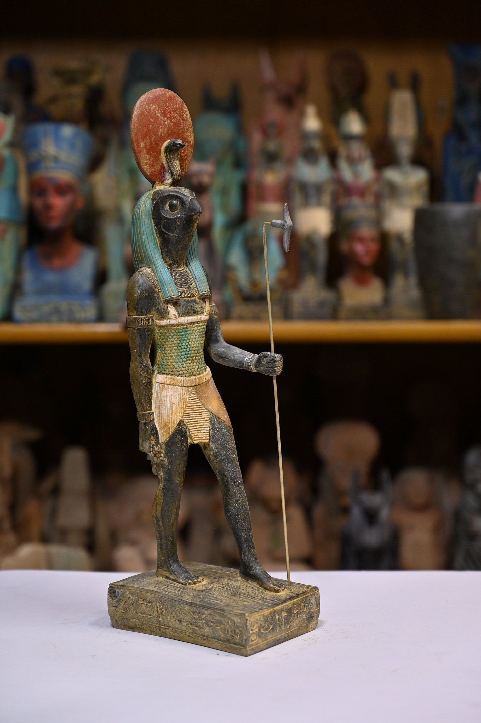 Solid Stone Egyptian God Ra Statue - Handmade Mythology Sculpture - Etsy