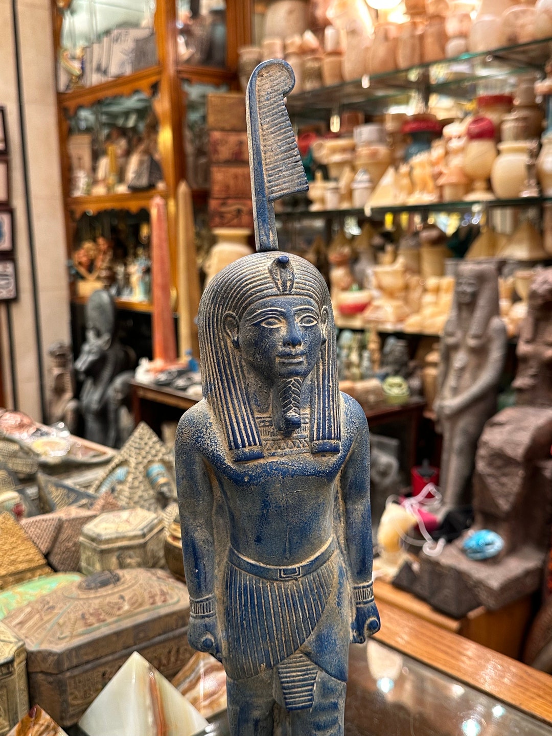 God Shu-unique Blue Statue of the Shu God of Life/air/space Old ...