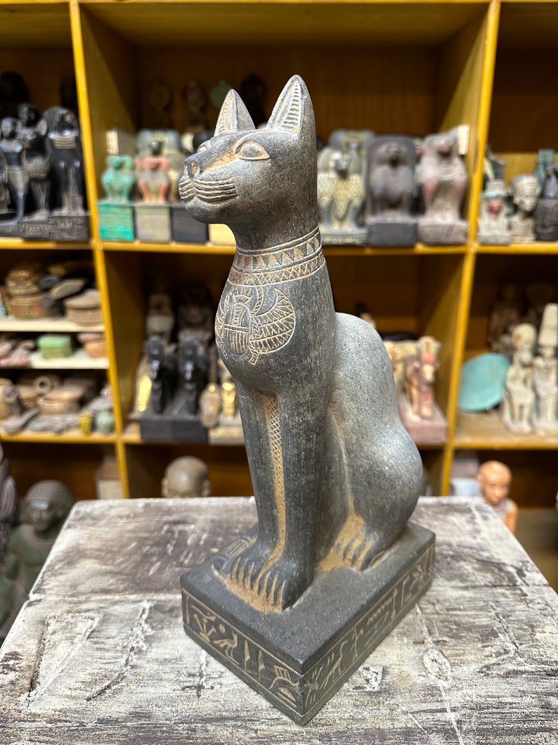 Gorgeous Cat Statue Made of Real Black Stone-carved-republic - Etsy