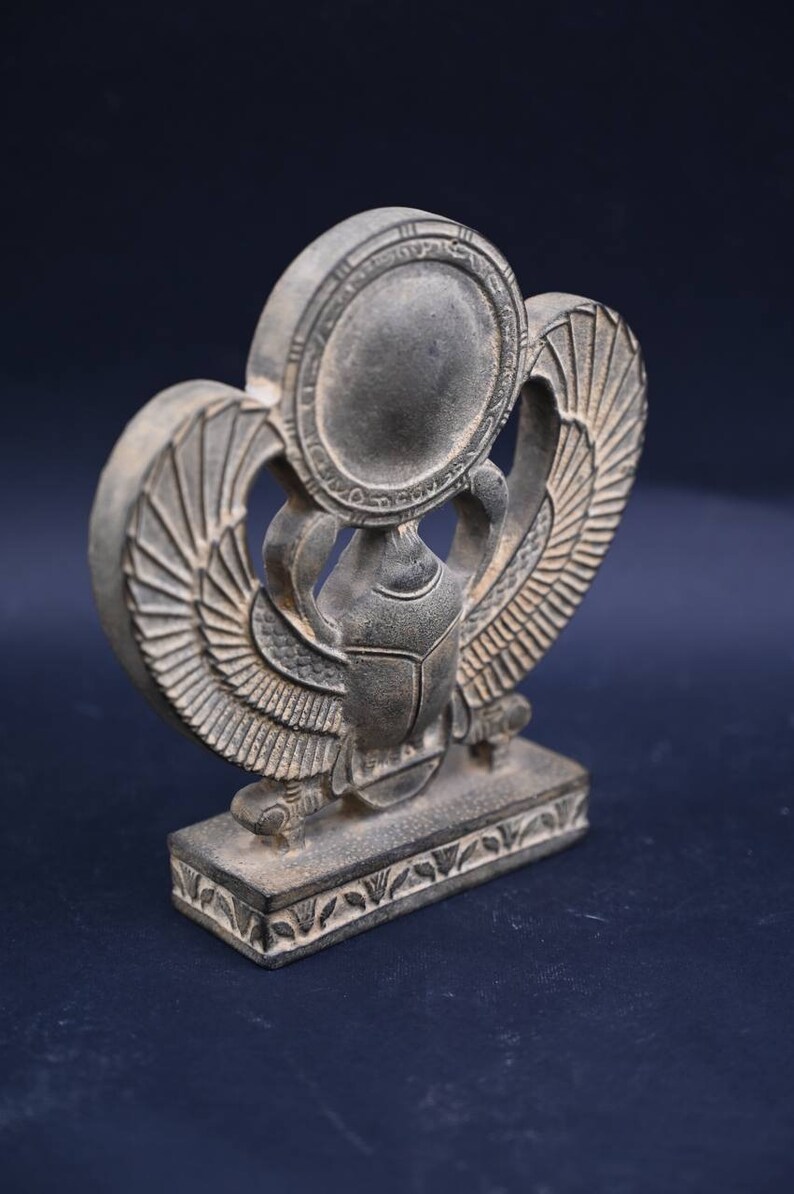 Egyptian Winged Scarab Sun Disk Amulet - Etsy