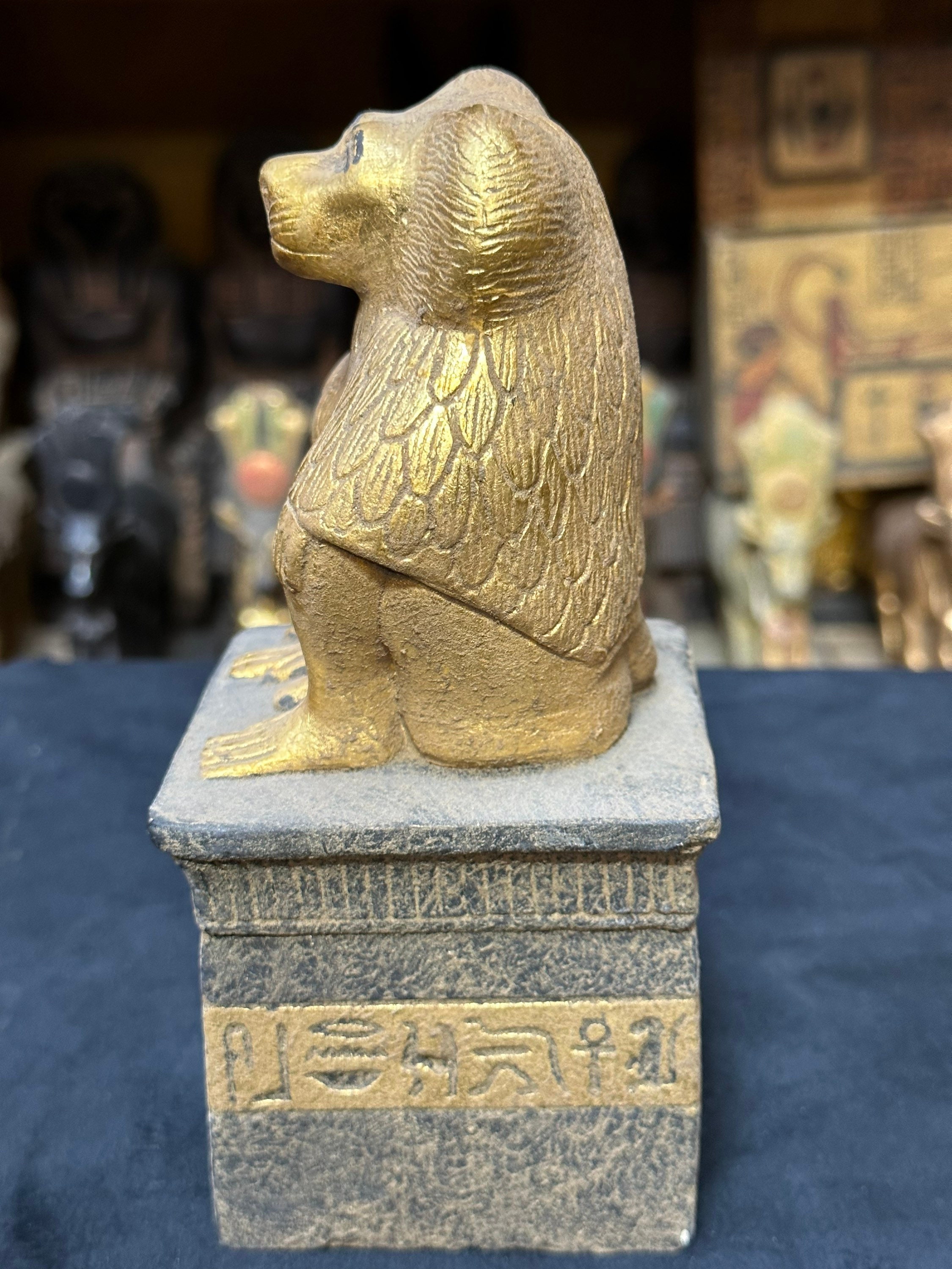 Gold Leaf Thoth Baboon Statue - Egyptian Museum Copy - Etsy