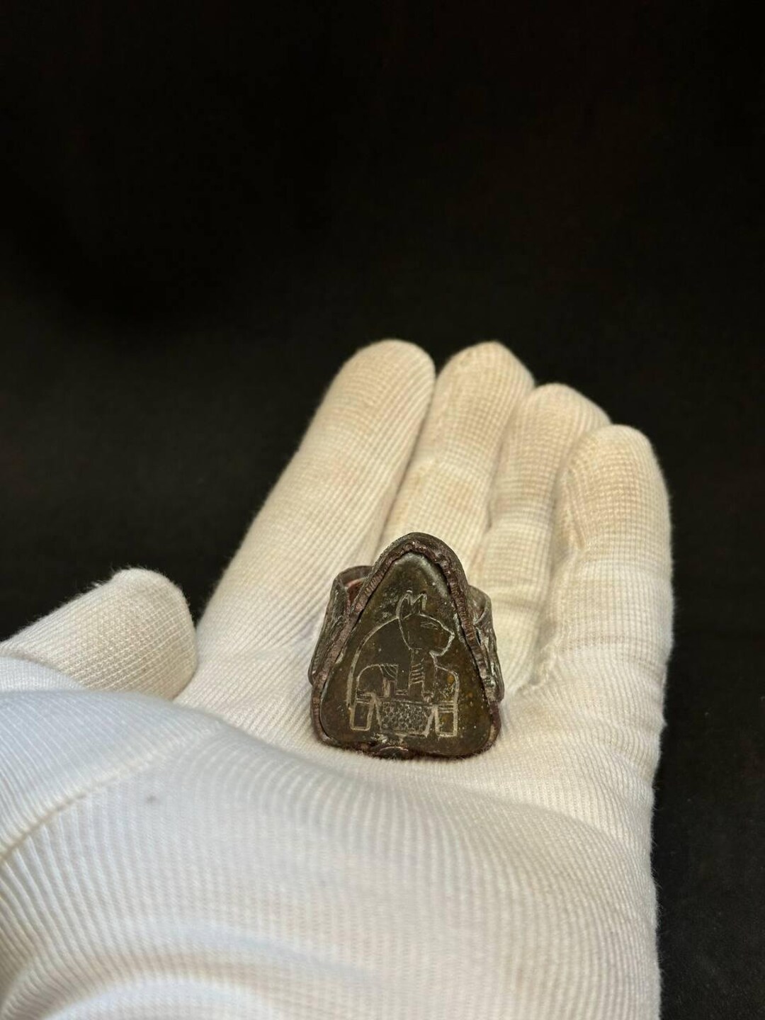 Bastet Ring: Egyptian Sterling Silver Plated Gold Ring - Etsy