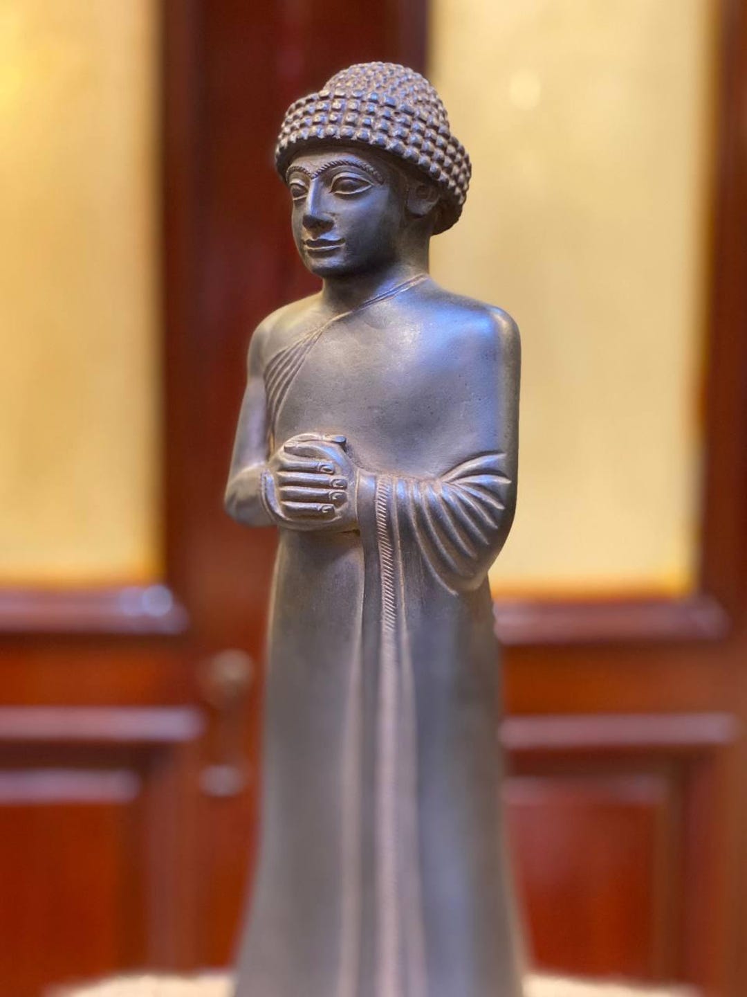 Hand-carved Basalt Gudea Statue: Sumerian Ruler of Lagash, 35cm - Etsy
