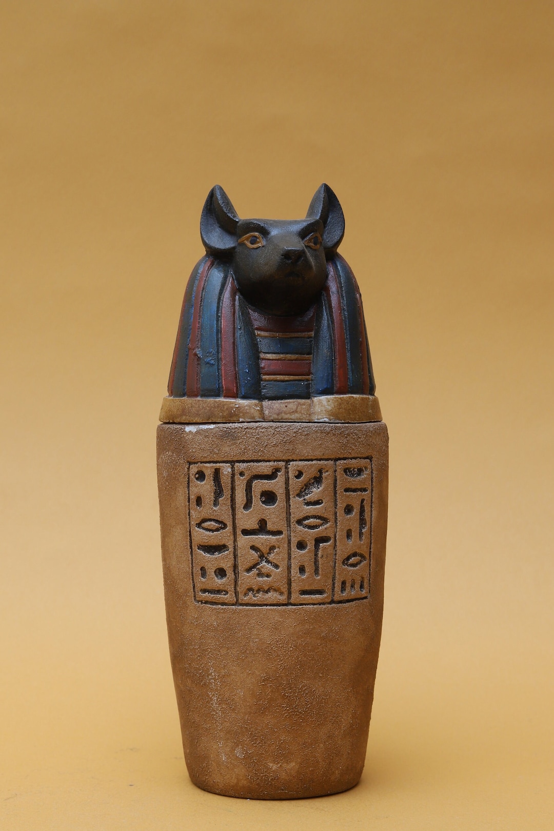 Canopic Jar God Anubis Jar for Mummification Handmade Egyptian Antiques ...
