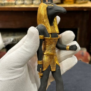 God Set-amazing Black & Gold Statue of the Egyptian God Set Handcrafted ...