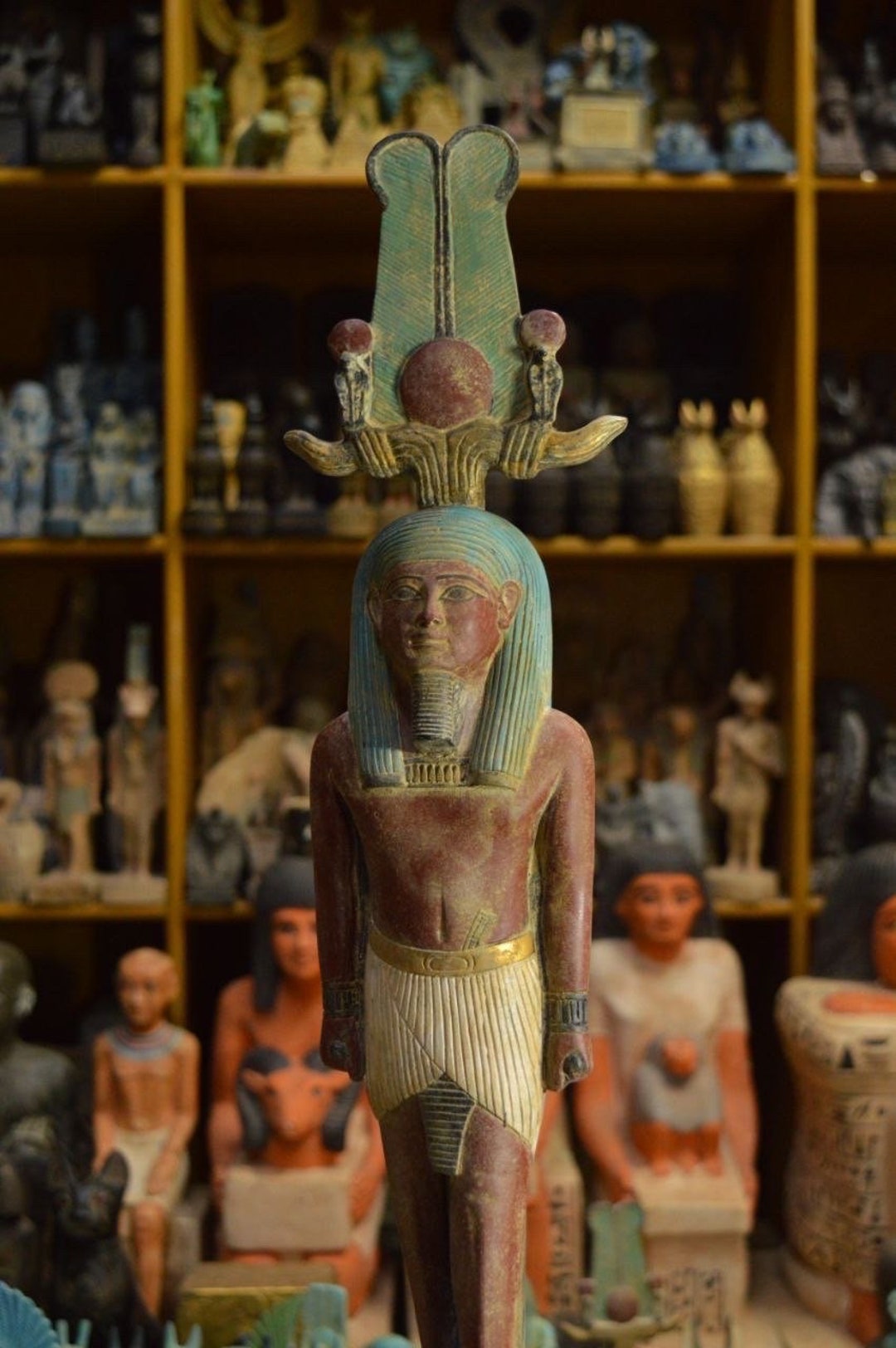 Nice Statue of Tatenen-god of the Primordial Mound in Ancient Egyptian ...