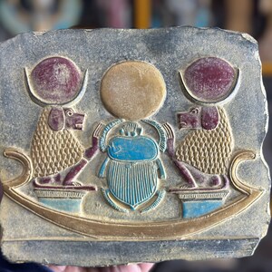 Relief-painting of the God Thoth and God Khepri-handmade-egyptian ...