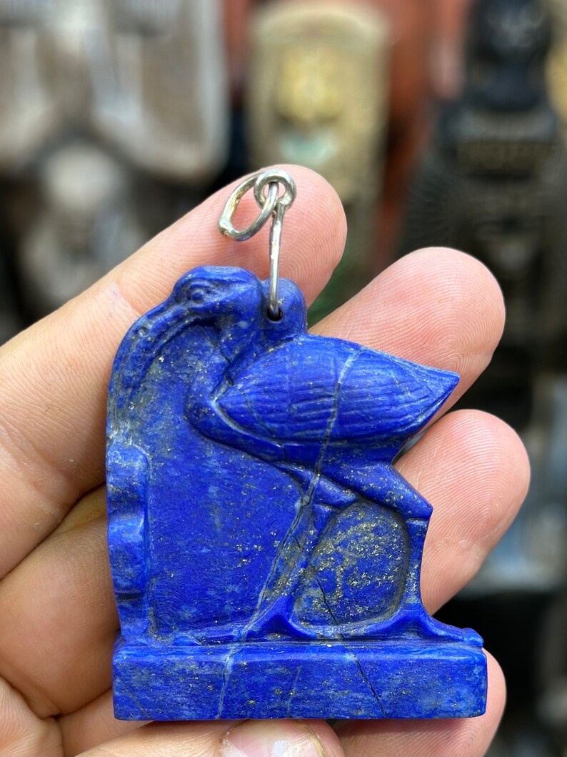Thoth Egyptian Amulet-pendant/lapis Lazuli Stone-handcrafted-silver ...