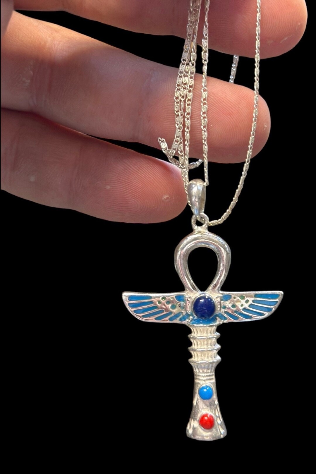 Egyptian Key of Life-as Amulet-silver Pendant Egyptian Handcrafted ...